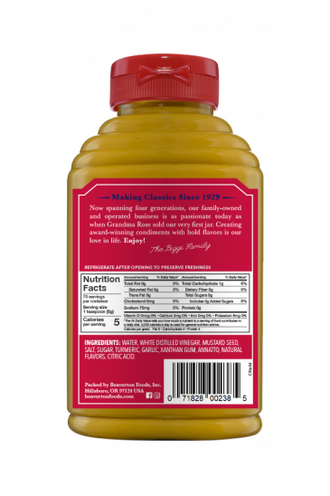 Beaverton Foods | Beaver Brand Classic Yellow Mustard